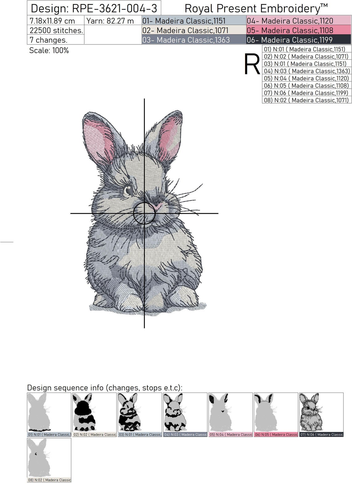 Cute Little Rabbit Machine Embroidery Design - 4 Sizes - Etsy