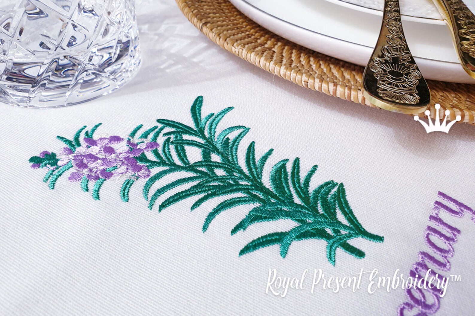 Rosemary Machine Embroidery Design 2 Sizes - Etsy