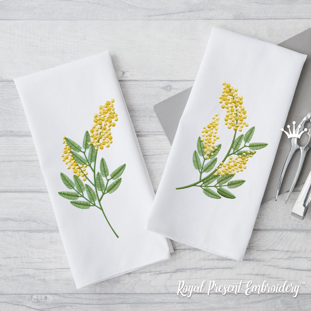 Mimosa Two Machine Embroidery Designs - 2 Sizes - Etsy