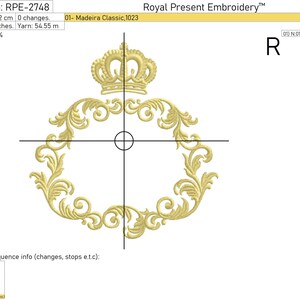Classic Monogram Frame With Crown Machine Embroidery Design - 4 Sizes ...