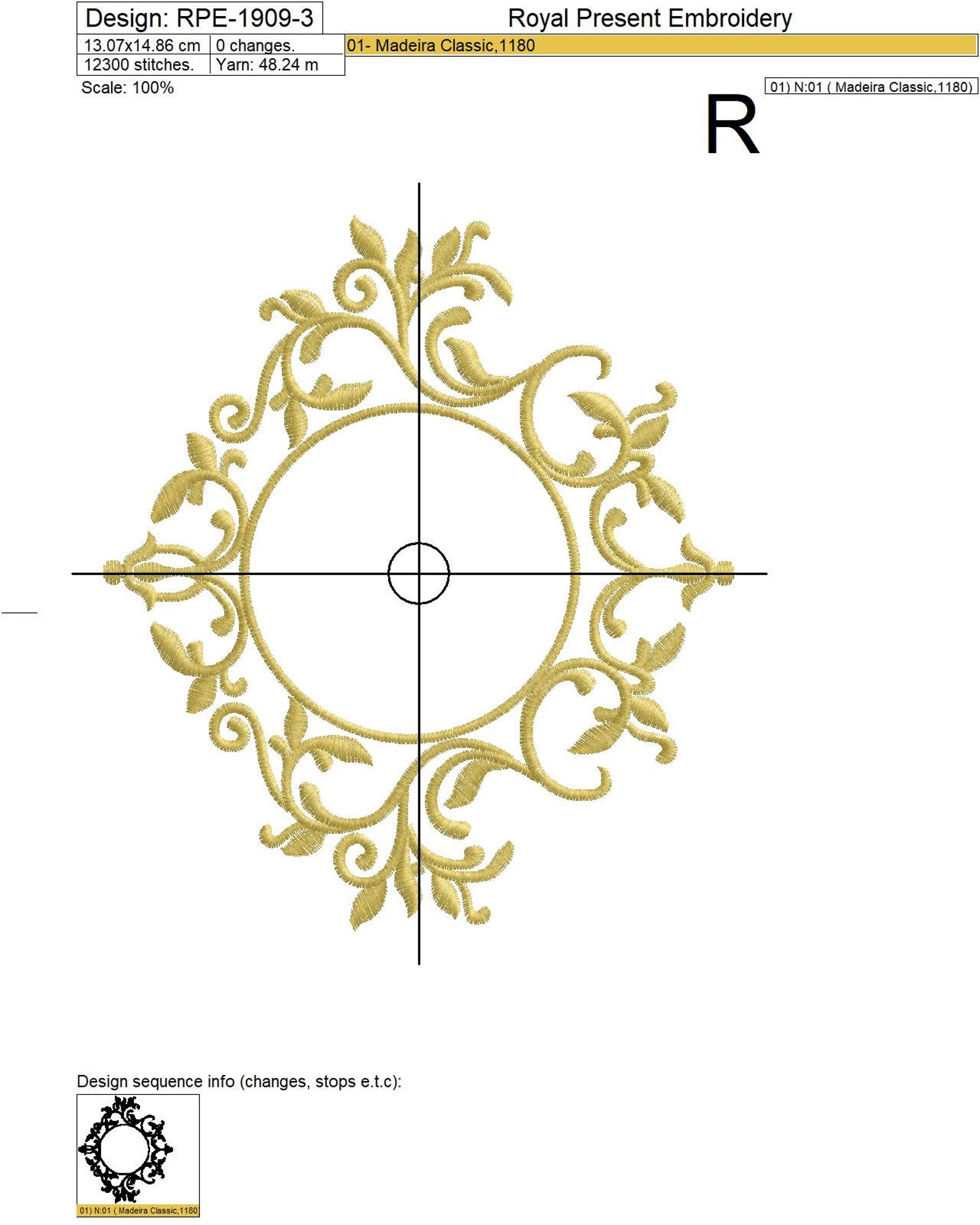 Graceful Monogram Blank Embroidery Design 3 Sizes | Etsy