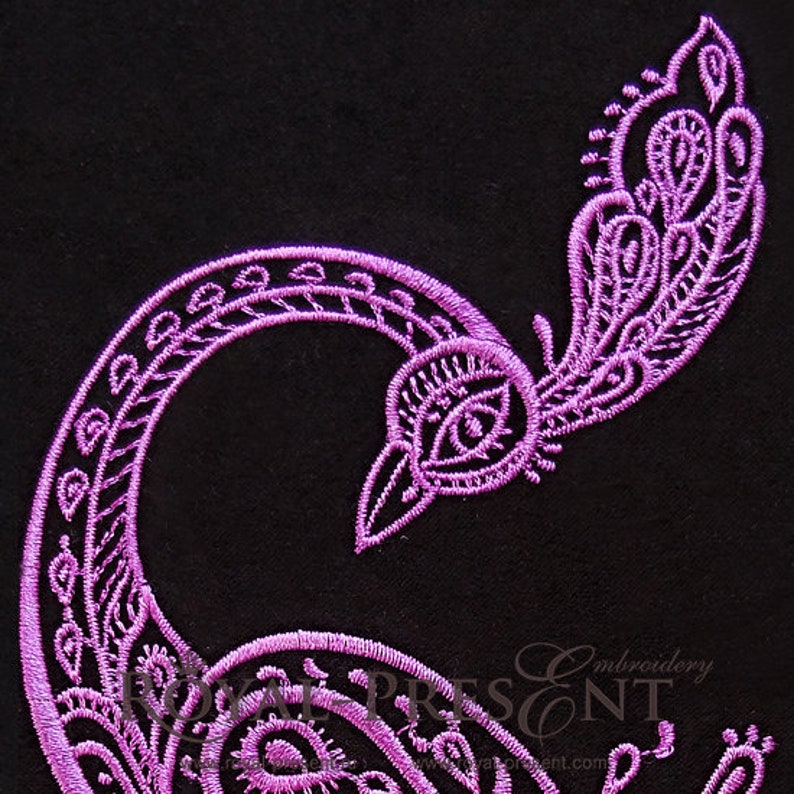 Beautiful Peacock Machine Embroidery Design 6 Sizes - Etsy