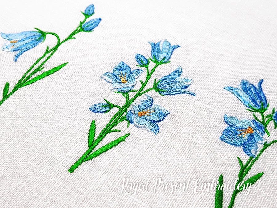 Blue Bluebell Flowers Set Machine Embroidery Designs 4 Sizes - Etsy