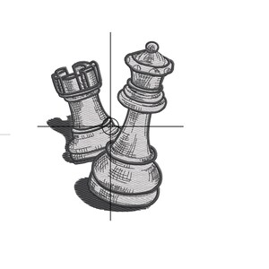 Queen and Rook Chess Machine Embroidery Design - 5 Sizes - Etsy