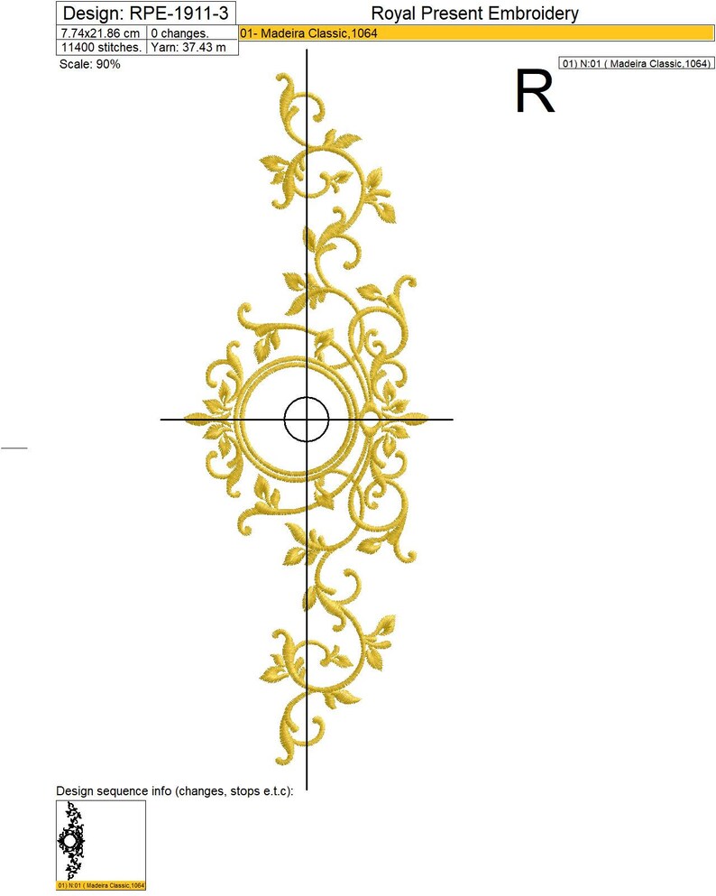 Graceful Monogram Blank Digital Embroidery Design 4 Sizes - Etsy