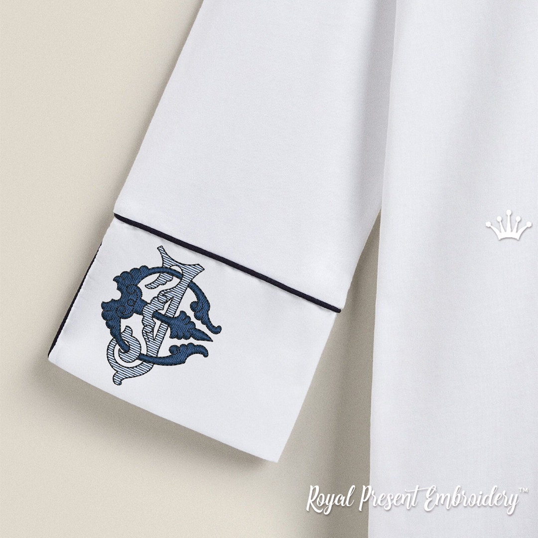 Monogram JE-EJ Machine Embroidery Design - 2 Sizes - Etsy