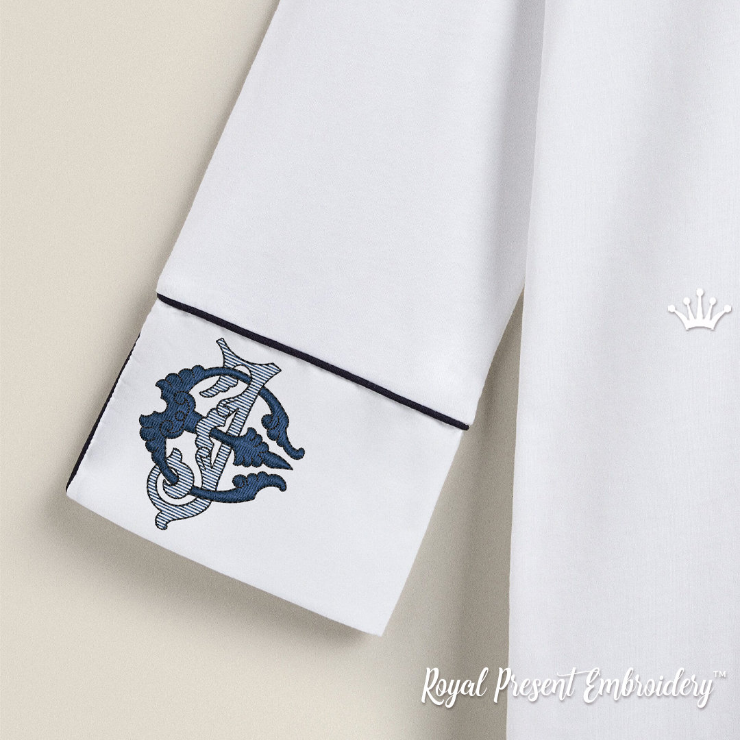 Monogram JE-EJ Machine Embroidery Design 2 Sizes - Etsy