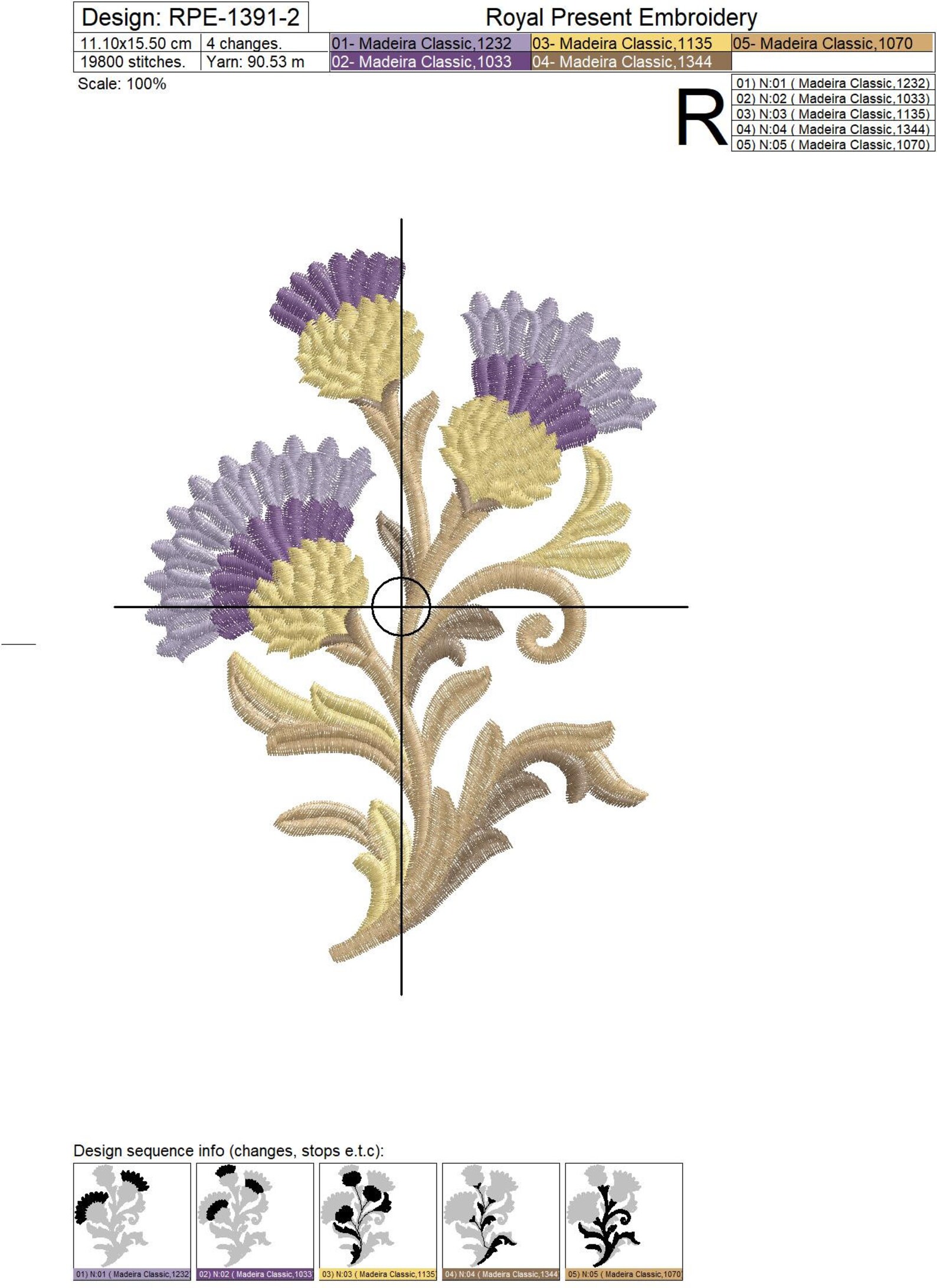 Set of Golden Thistle Machine Embroidery Designs | Etsy