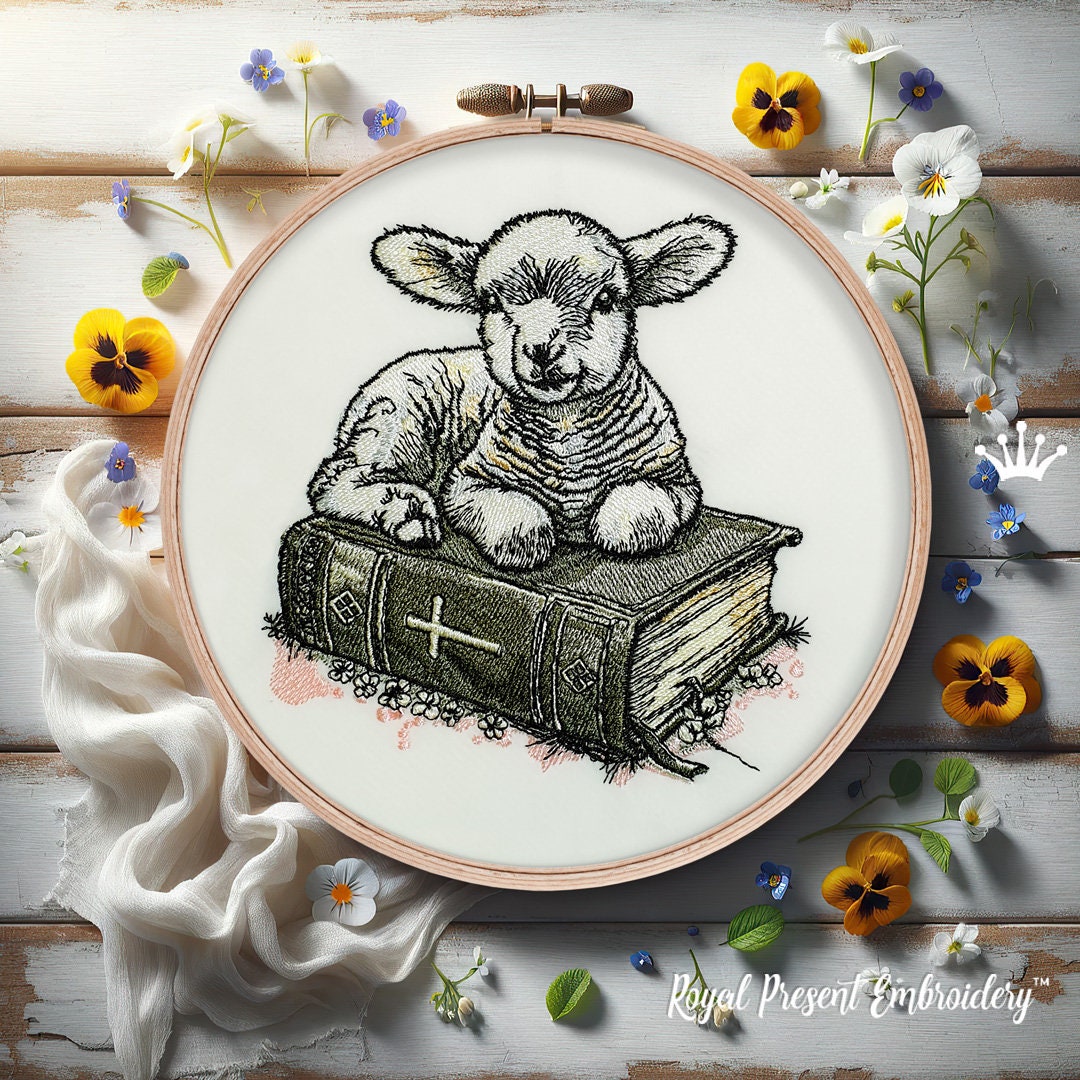 Lamb of God on the Bible Machine Embroidery Design - 4 Sizes - Etsy