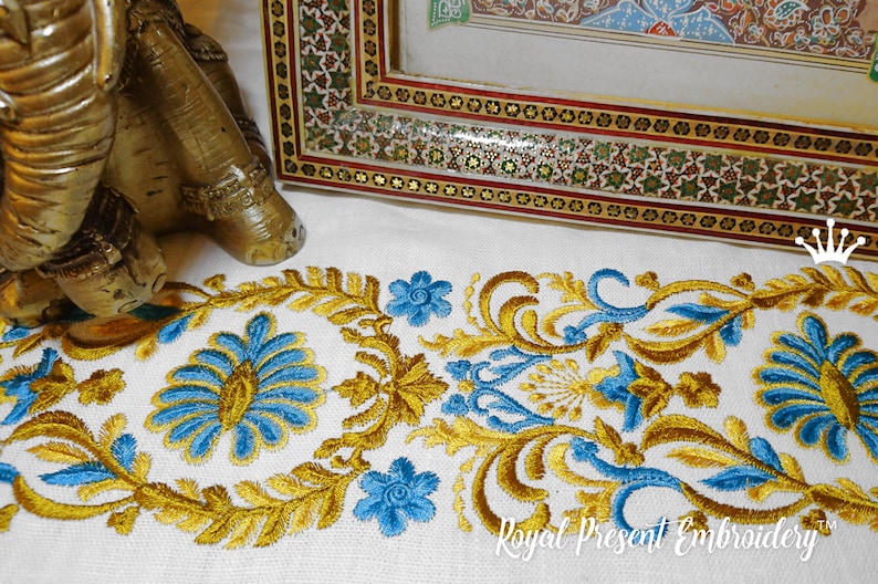 Indian Border Machine Embroidery Design - 2 Sizes - Etsy