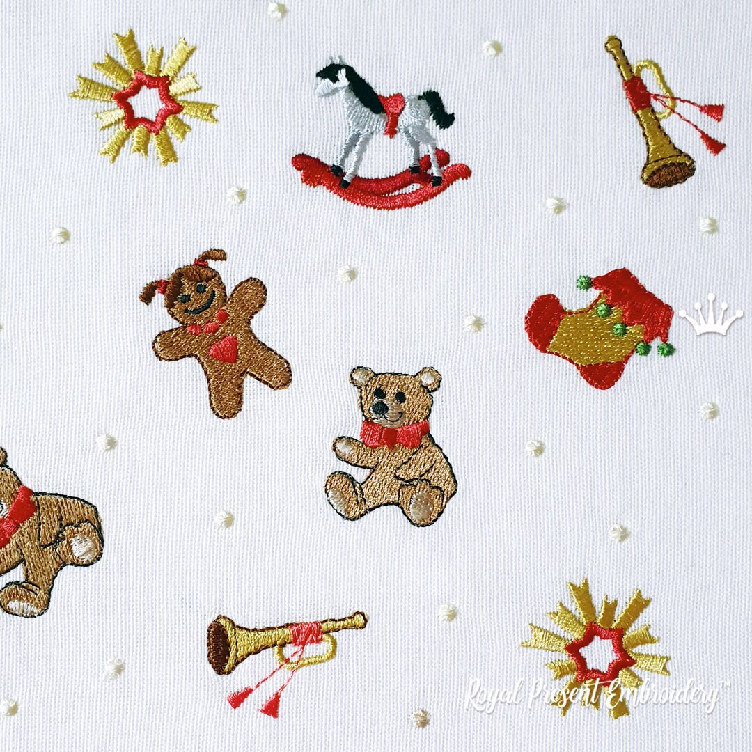Christmas Toys Set of Tiny Machine Embroidery Designs - 6 in 1 - Etsy