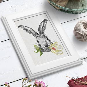 Spring Rabbit Machine Embroidery Design - Etsy