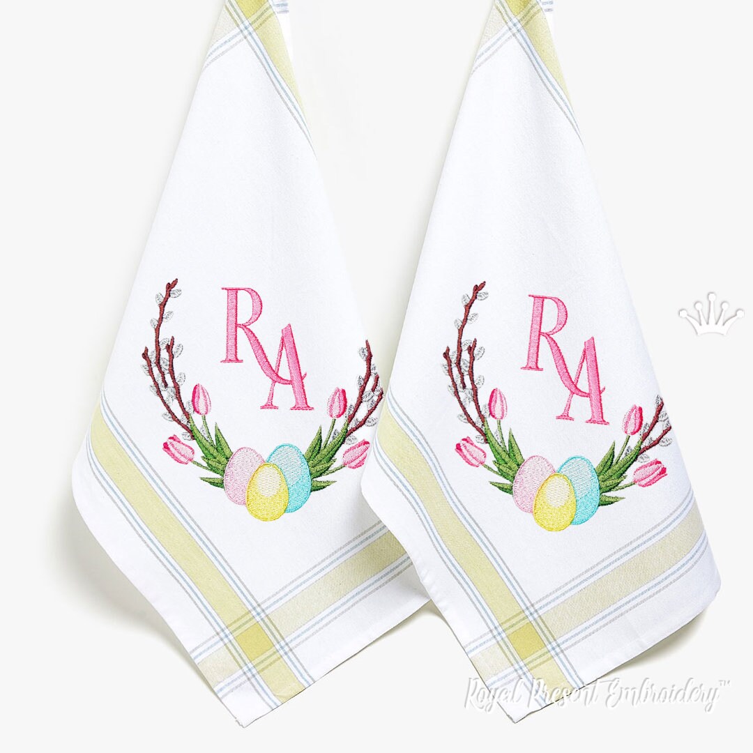 Easter Frame With Eggs and Tulips Embroidery Design - 5 Sizes - Etsy