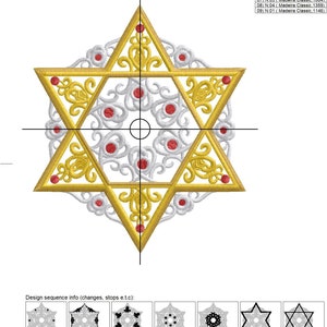 Machine Embroidery Design Star of David - 2 Sizes - Etsy