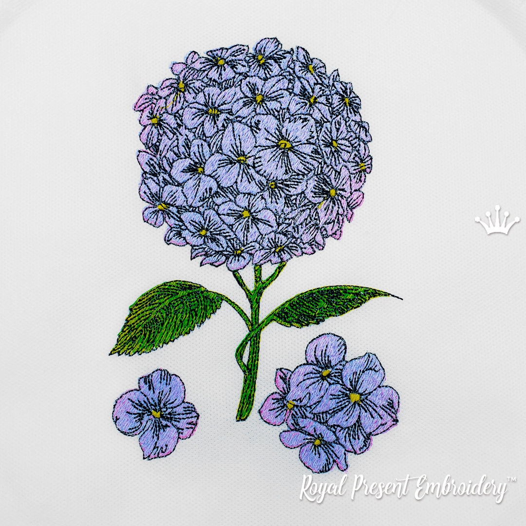 Hydrangea Design for Embroidery Machines 2 Sizes - Etsy