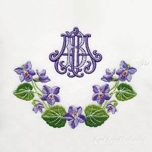 Frame With Violets Machine Embroidery Design - 3 Sizes - Etsy