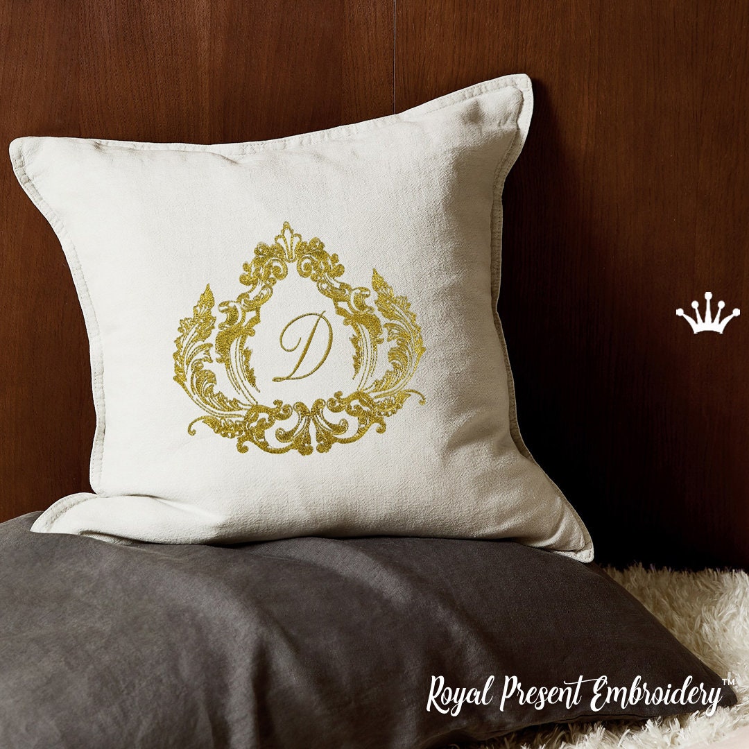 Baroque Monogram Blank Machine Embroidery Design | Etsy