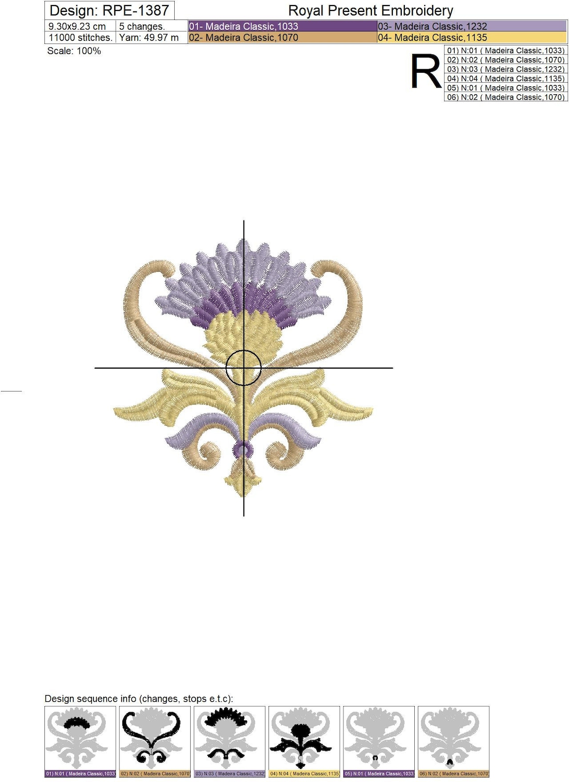 Golden Thistle Machine Embroidery Design - 3 Sizes - Etsy