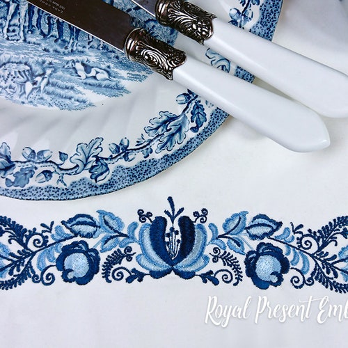 Floral Border Machine Embroidery Design. 3 Sizes. Instant | Etsy