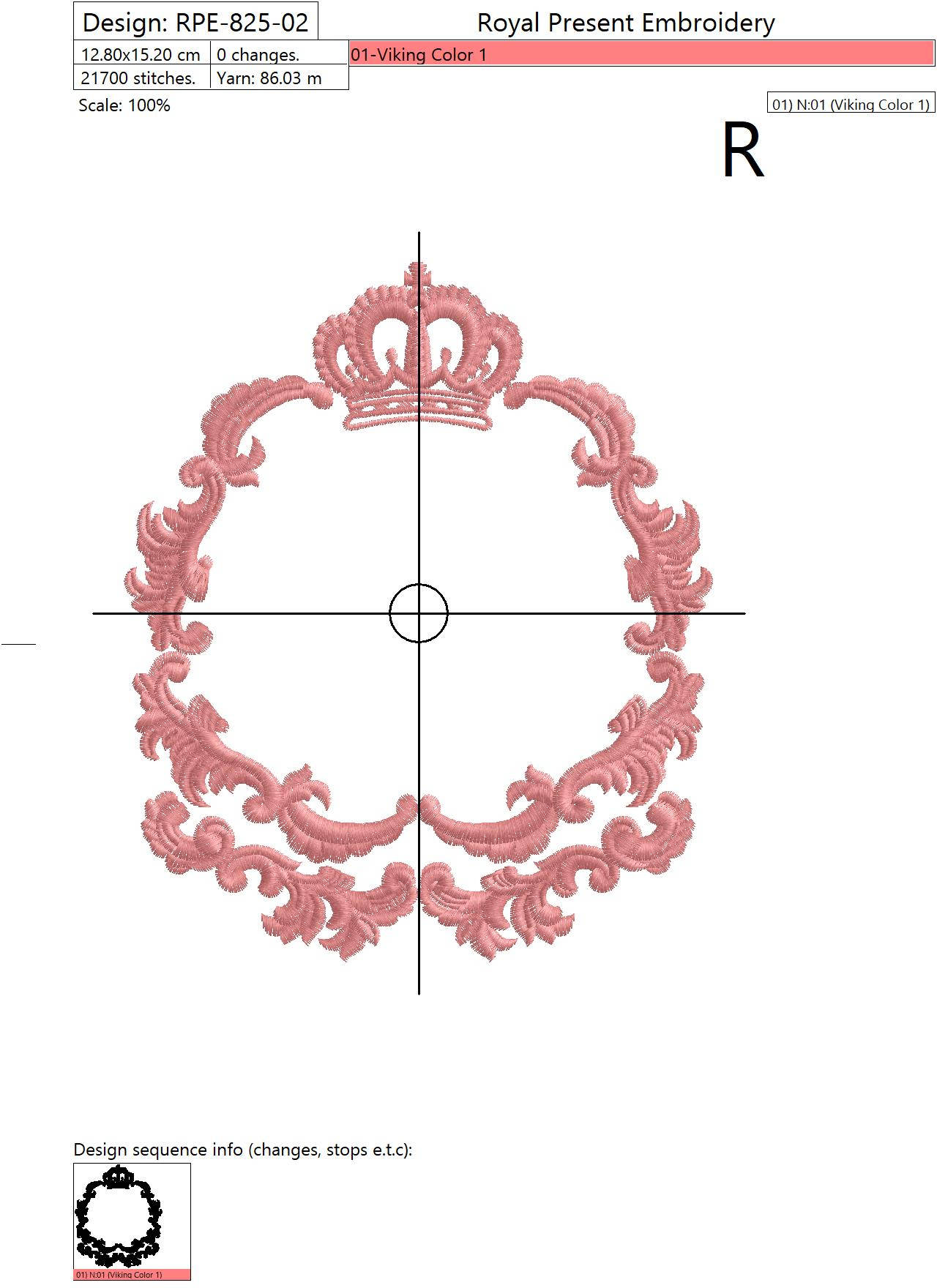 Machine Embroidery Design Luxury Frame With Crown 2 Sizes | Etsy