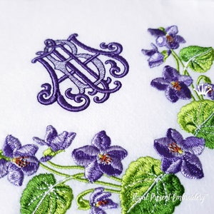 Frame With Violets Machine Embroidery Design - 3 Sizes - Etsy