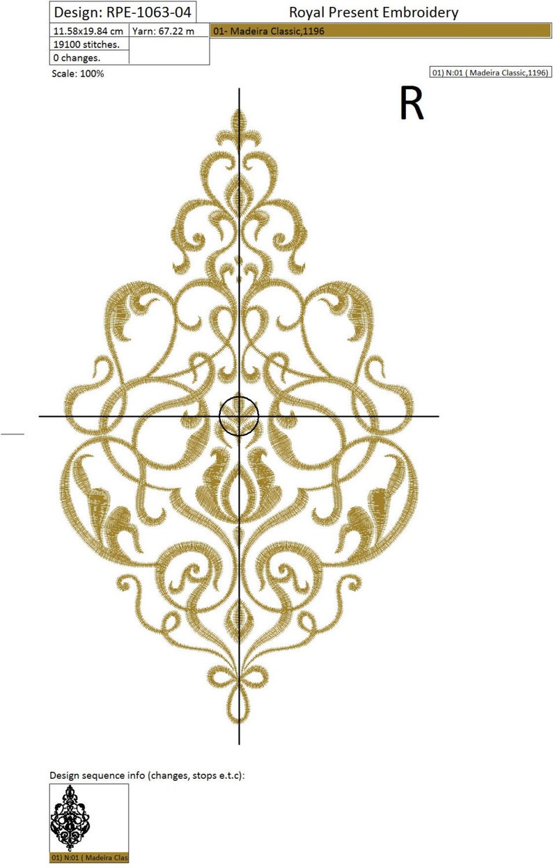 Classic Machine Embroidery Design - 4 Sizes - Etsy