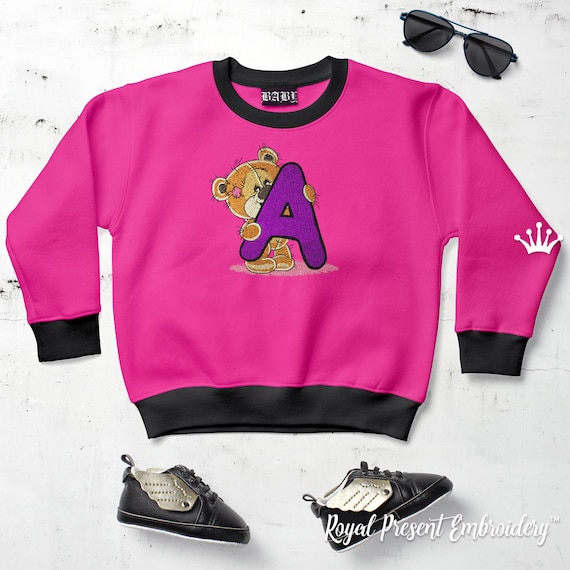 Teddy Bear Letter A Machine Embroidery Design 4 Sizes | Etsy