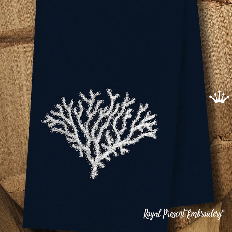 Coral Embroidery Design - Etsy