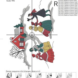 Vintage Winter Scene Machine Embroidery Designs - 4 Sizes - Etsy