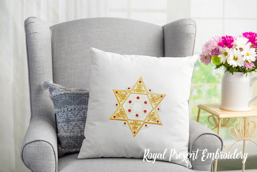 Machine Embroidery Design Star of David - 2 Sizes - Etsy