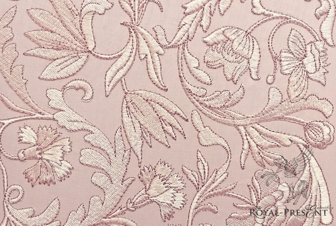 Vintage Floral Decor Machine Embroidery Design | Etsy