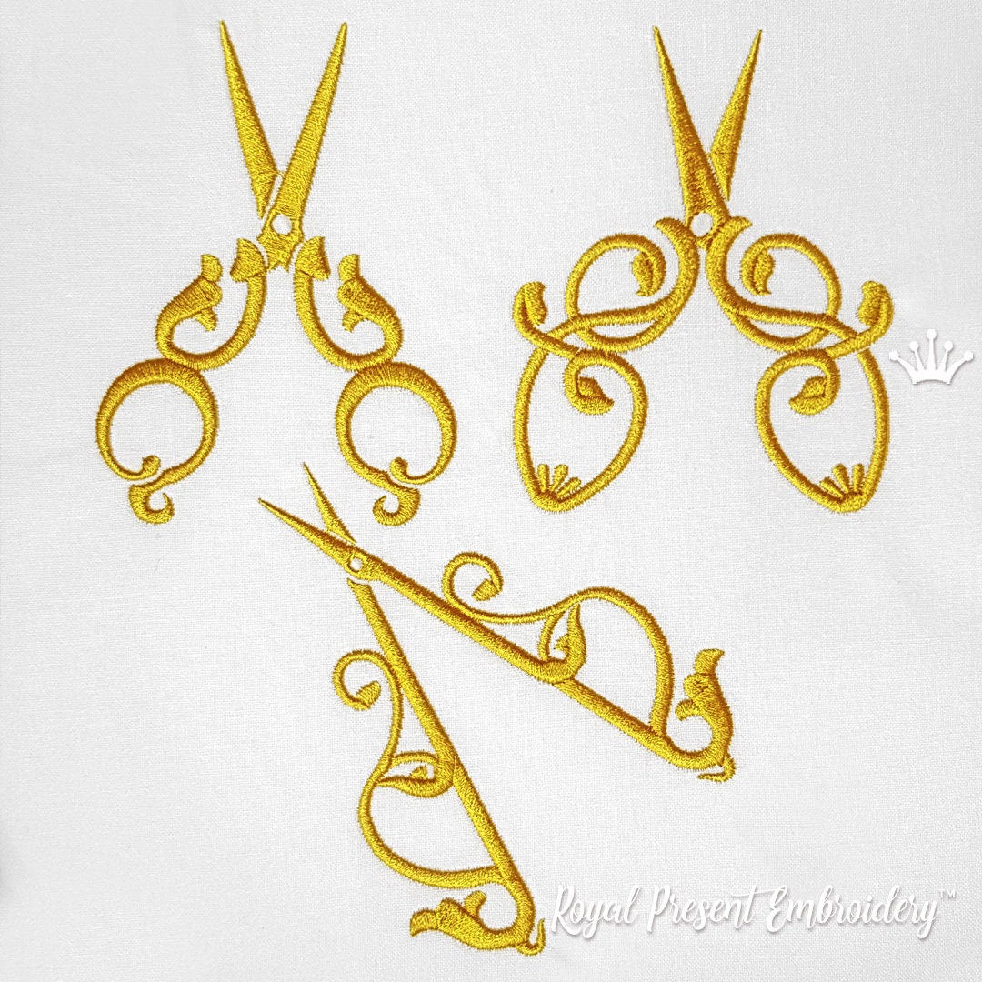 Scissors Machine Embroidery Designs 3 in 1 - Etsy