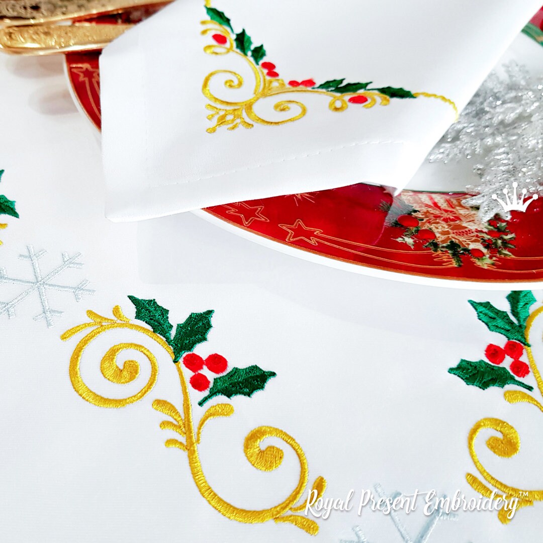 Christmas Holly Set Instant Download Embroidery Designs - Etsy
