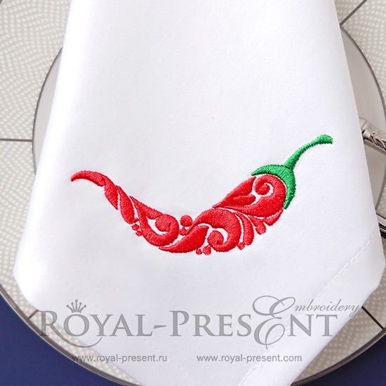 Chilli Pepper machine embroidery design | Etsy