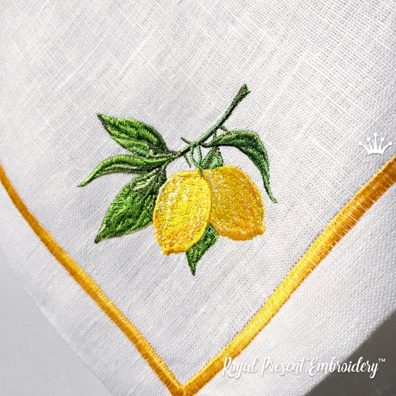Machine Embroidery Design Lemon Branch 2 sizes | Etsy