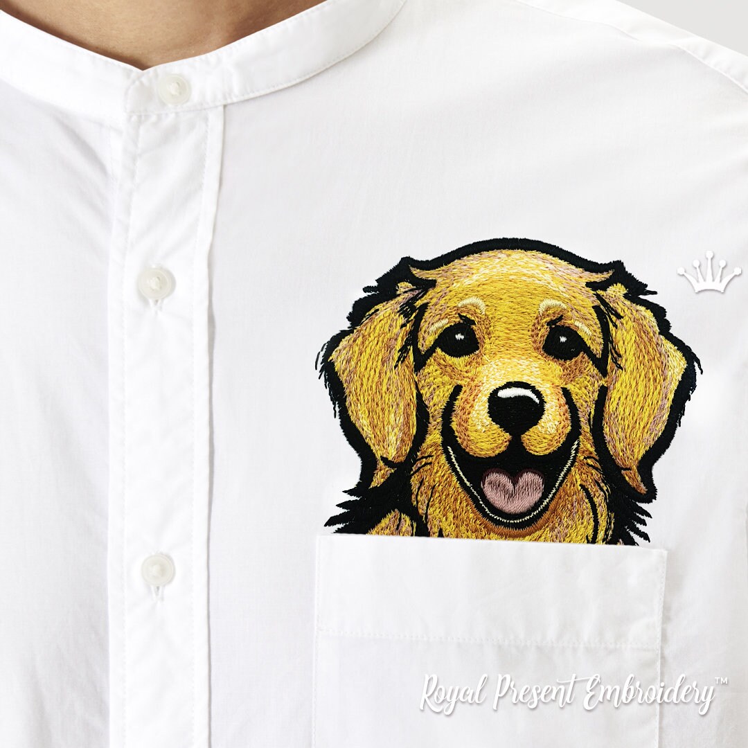 Golden Retriever Puppy Machine Embroidery Design - 4 Sizes - Etsy