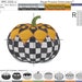 Checkered Autumn Pumpkin Machine Embroidery Design - 4 Sizes - Etsy