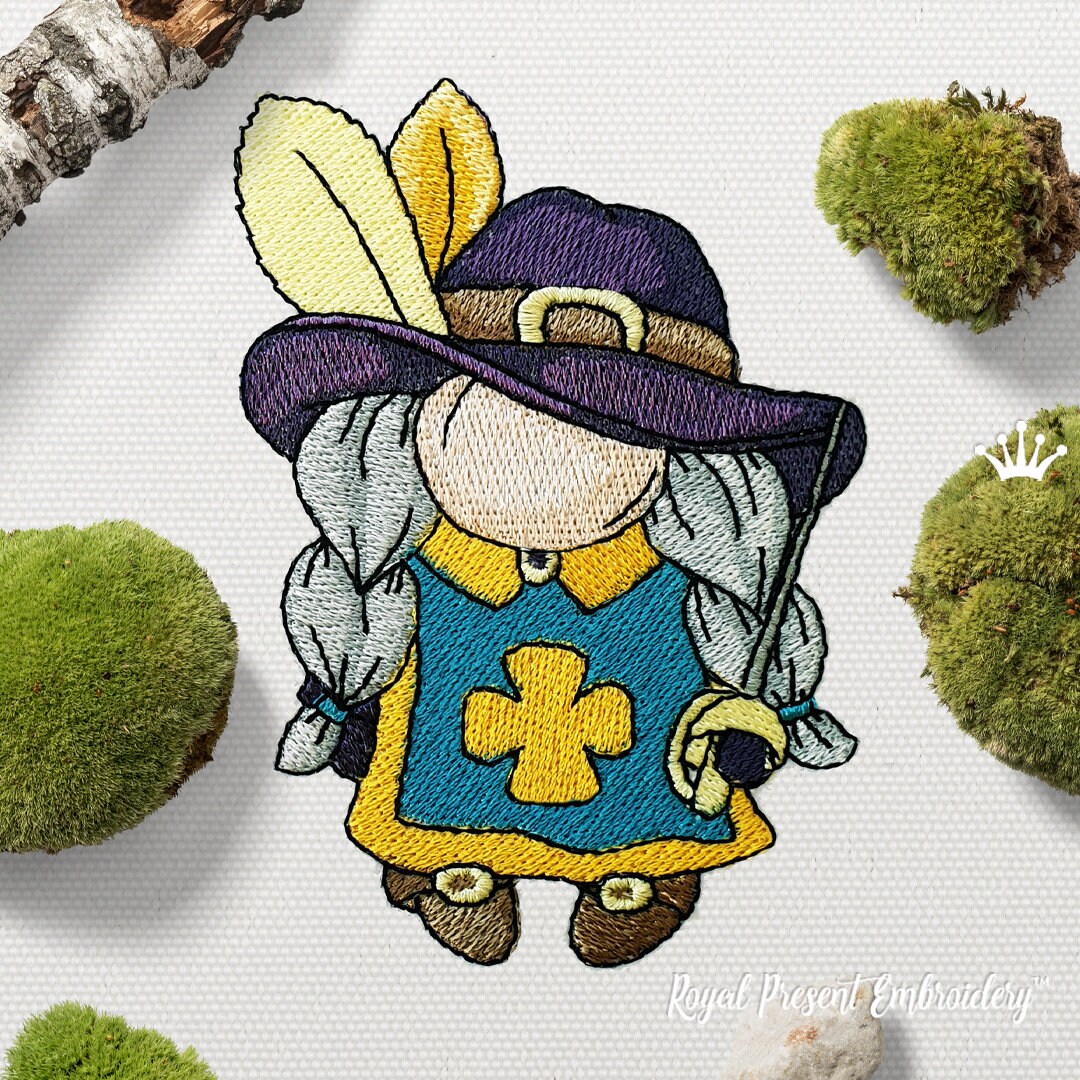 Gnome Musketeer Small Machine Embroidery Design - 4 Sizes - Etsy