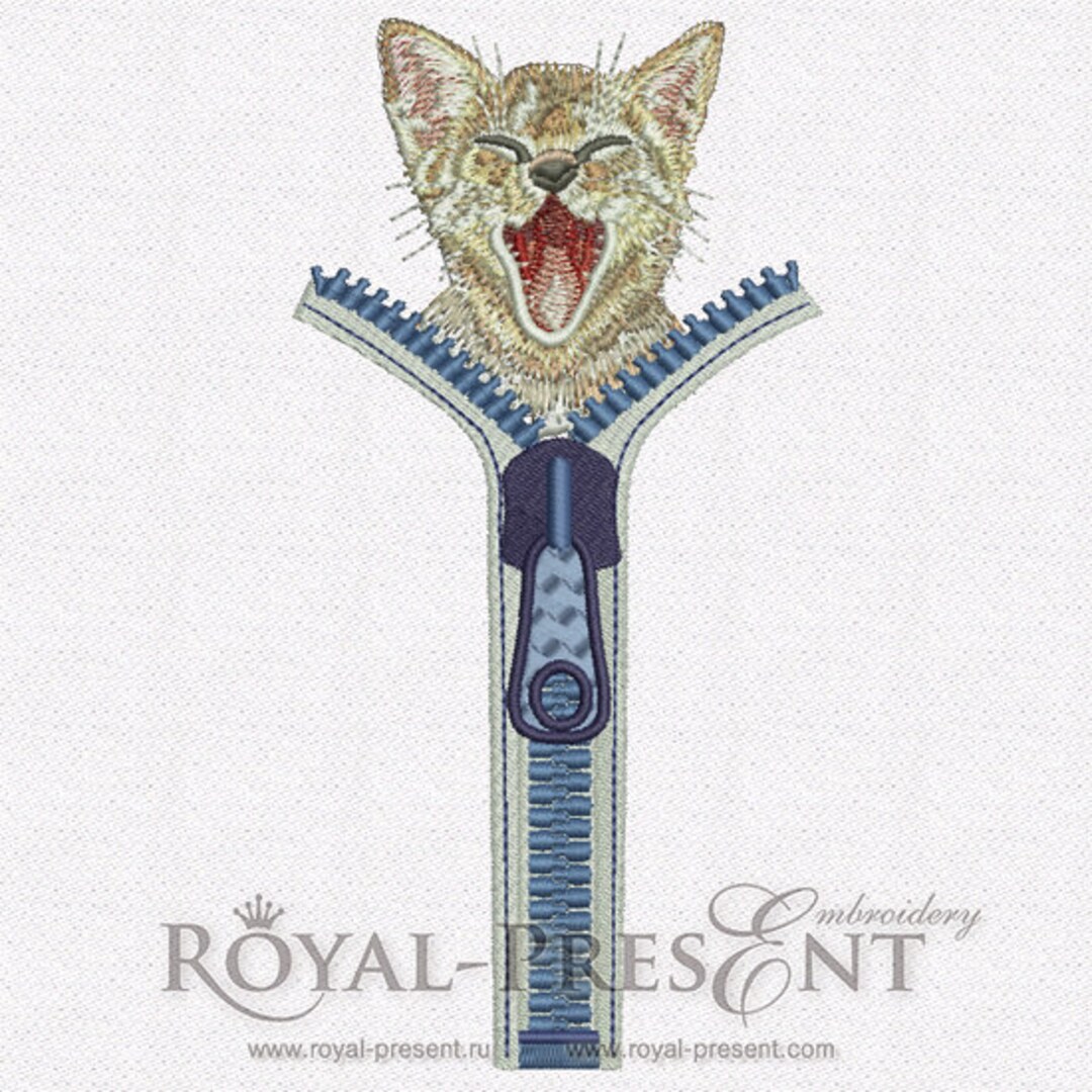 Machine Embroidery Design - Pocket Cat #3 - Etsy