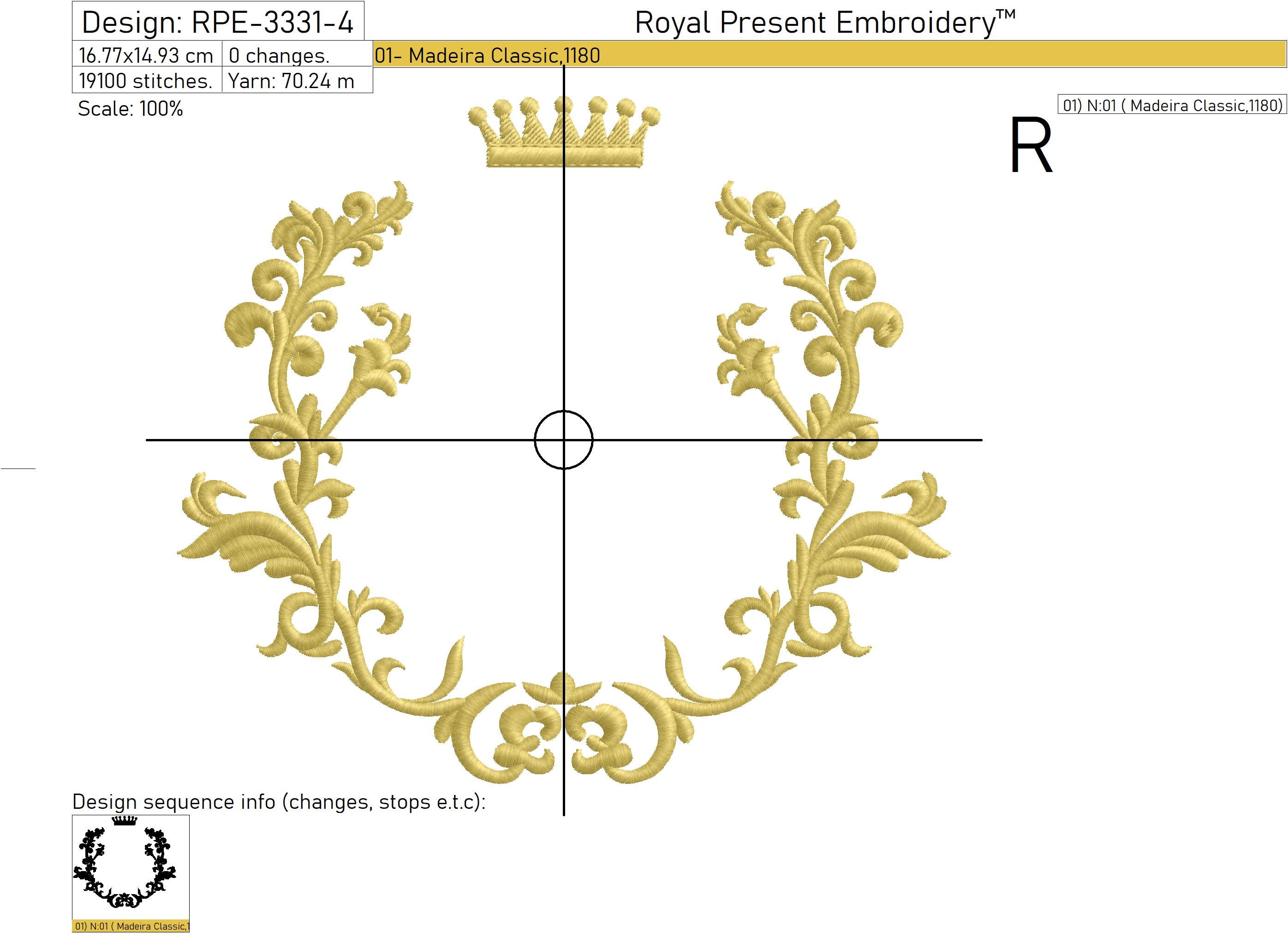 Beautiful Monogram Frame With Crown Machine Embroidery Design - Etsy