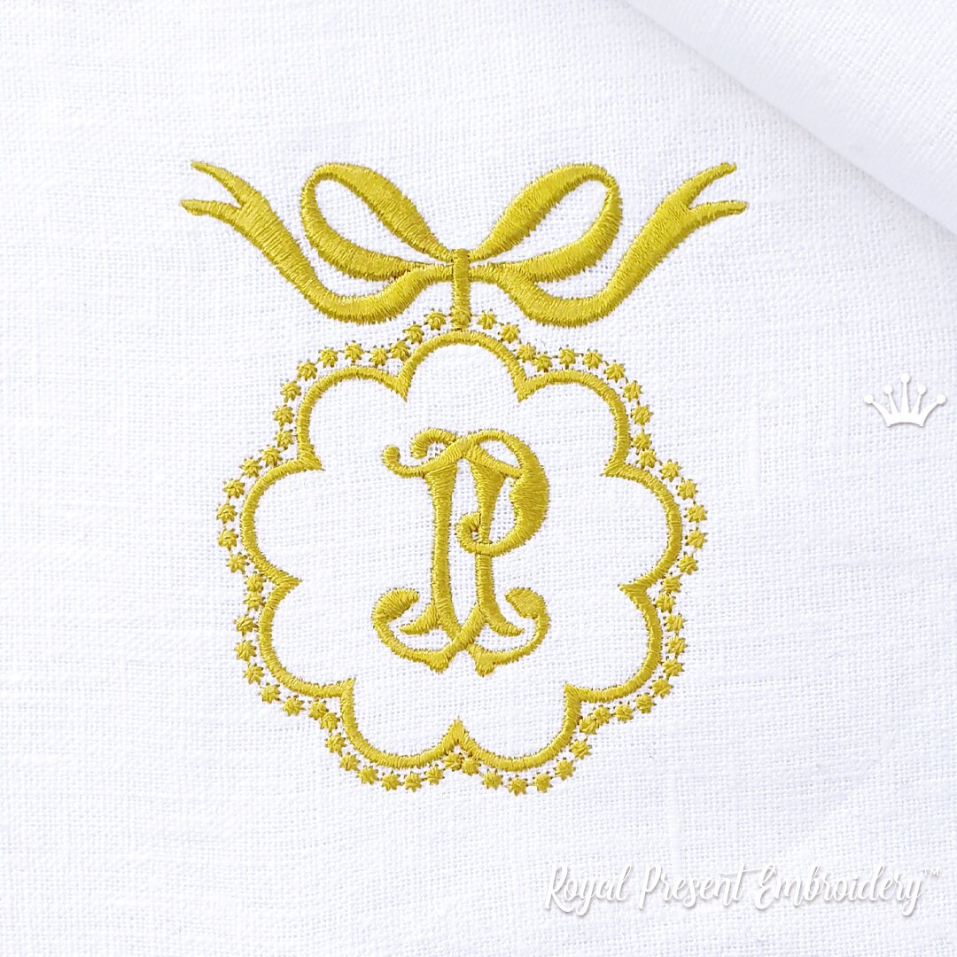 Frame With 3D Bow Machine Embroidery Design - Etsy