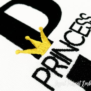 Princess Inscription With Crown Machine Embroidery Design - Etsy