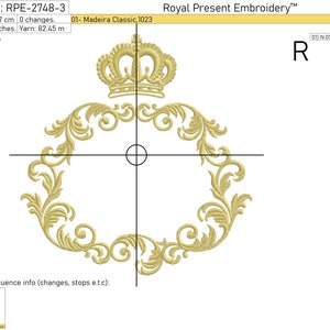Classic Monogram Frame With Crown Machine Embroidery Design - 4 Sizes ...