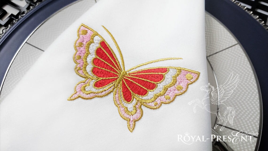Butterfly Machine Embroidery Design 3 Sizes - Etsy