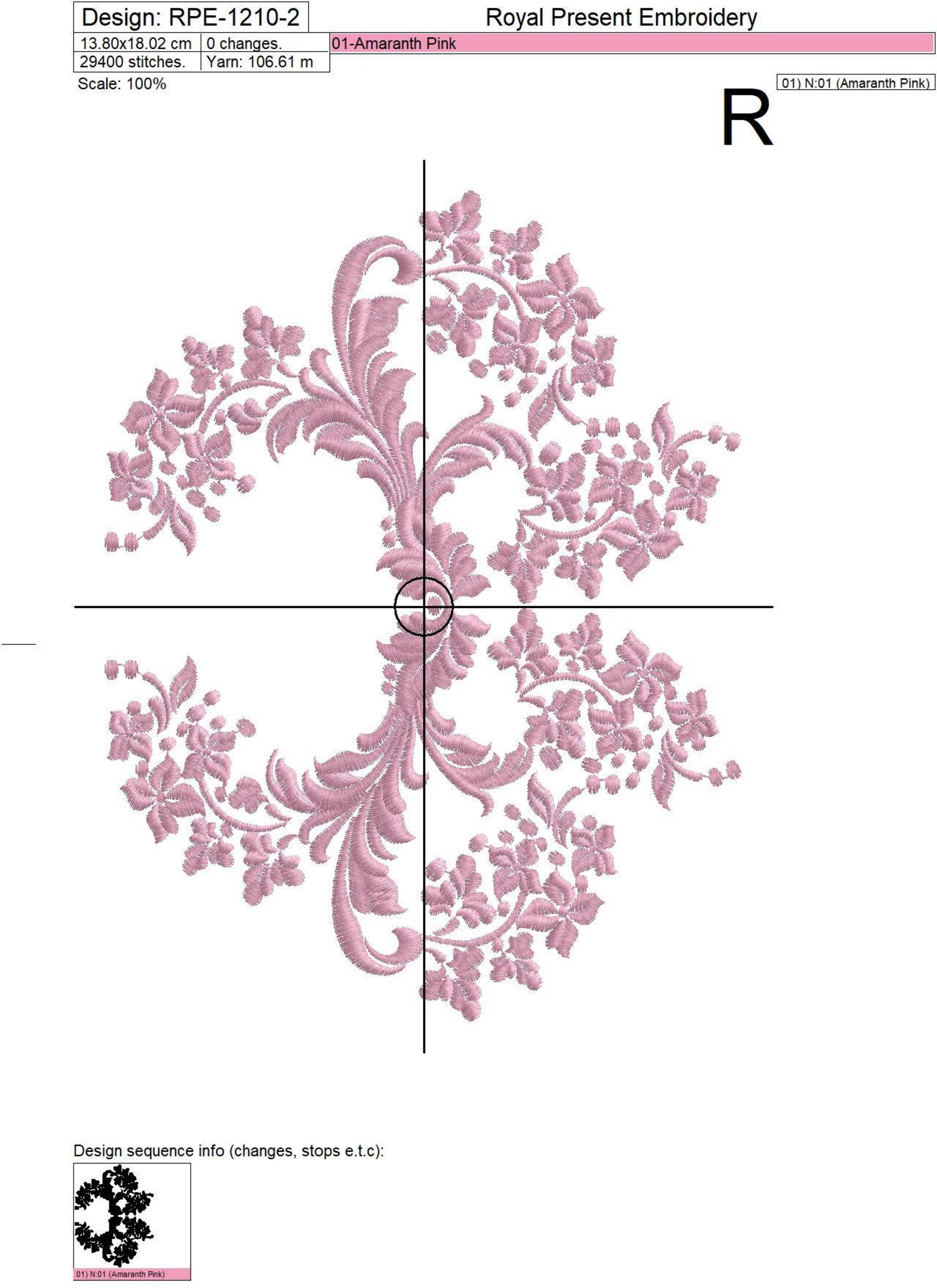 Machine Embroidery Design Floral Monogram Frame 4 Sizes - Etsy