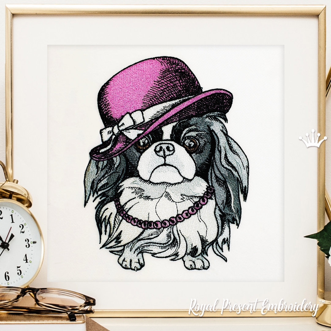 Japanese Chin Girl Machine Embroidery Design - 4 Sizes - Etsy