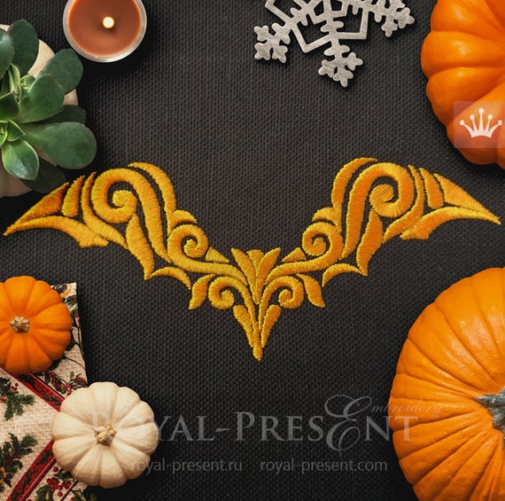 Machine Embroidery Design Halloween bat 5 sizes | Etsy