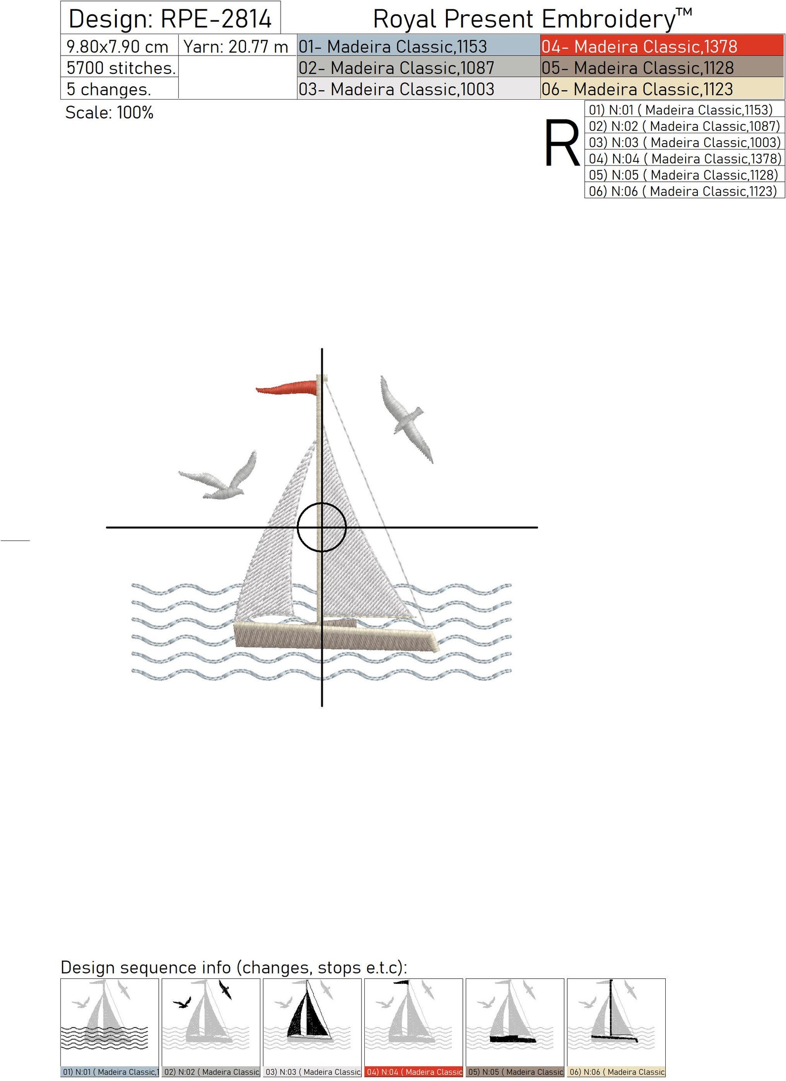Sailboat on the Waves Machine Embroidery Design - Etsy
