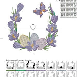 Easter Wreath With Crocuses Machine Embroidery Design - 4 Sizes - Etsy