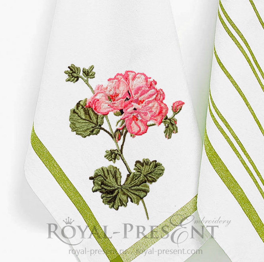 Geranium Machine Embroidery Design - Etsy